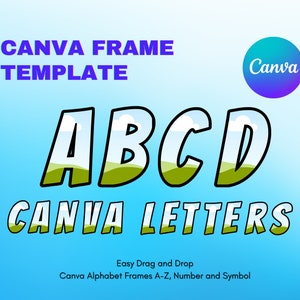 Canva Frame Alphabet , UPPERCASE and Numbers, Editable Canva Letters ...