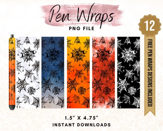 Halloween Pen Wraps Spider Web Pen Design Printable - Etsy