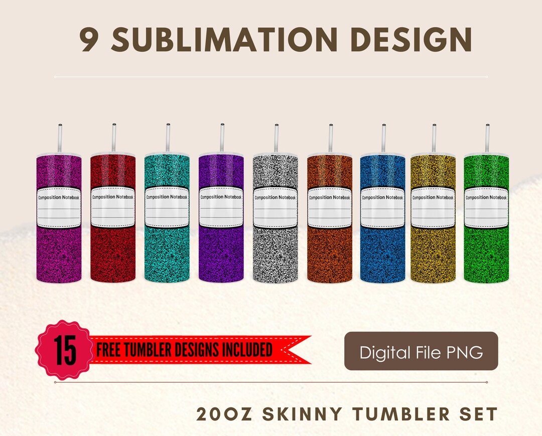 20oz Composition Notebook Tumbler, Back to School Tumbler, Teacher Set ...
