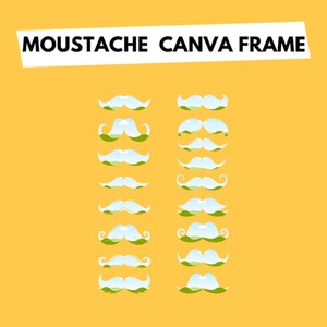 Moustache Canva Frame Template Dad Daddy Father Day Photo Frame Easy ...