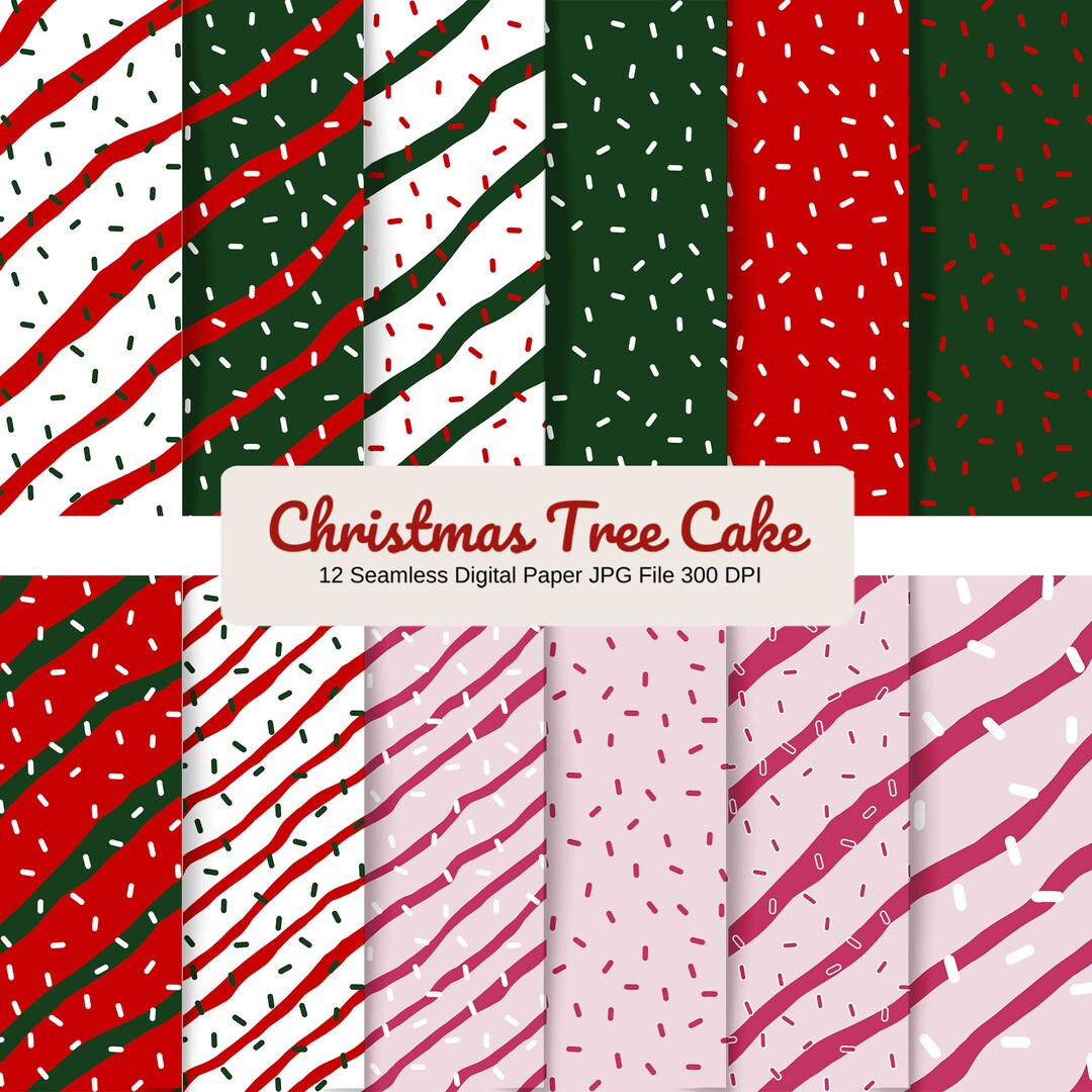 Christmas Tree Cake Digital Paper Seamless Pattern Wrapping Paper - Etsy