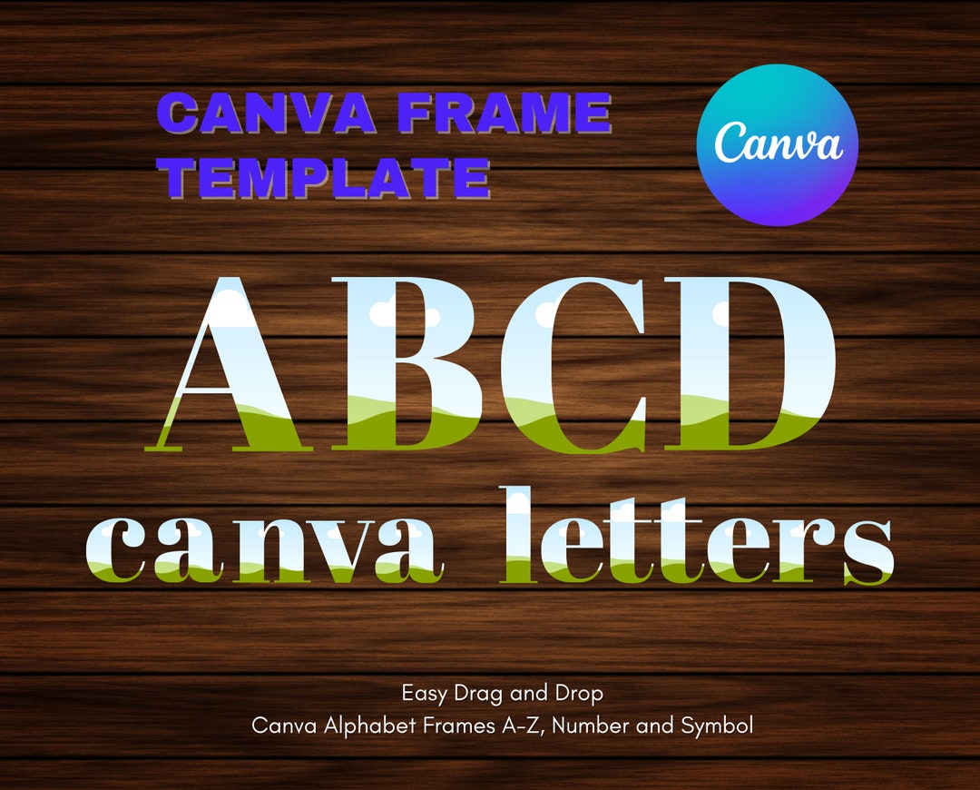 Canva Letters Alphabet Template, UPPERCASE and Numbers, Editable Canva ...