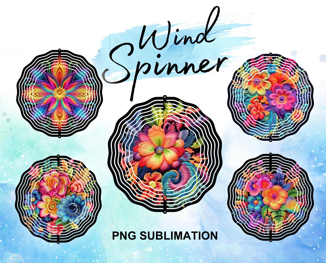 3D Flower Embroidery Wind Spinner Template, Flower Craft Wind Spinner ...