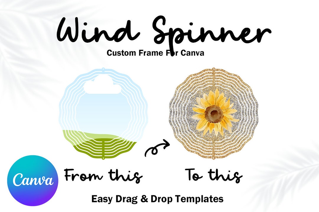 Wind Spinner Canva Frame Mockup Template Editable Easy Drag and Drop ...