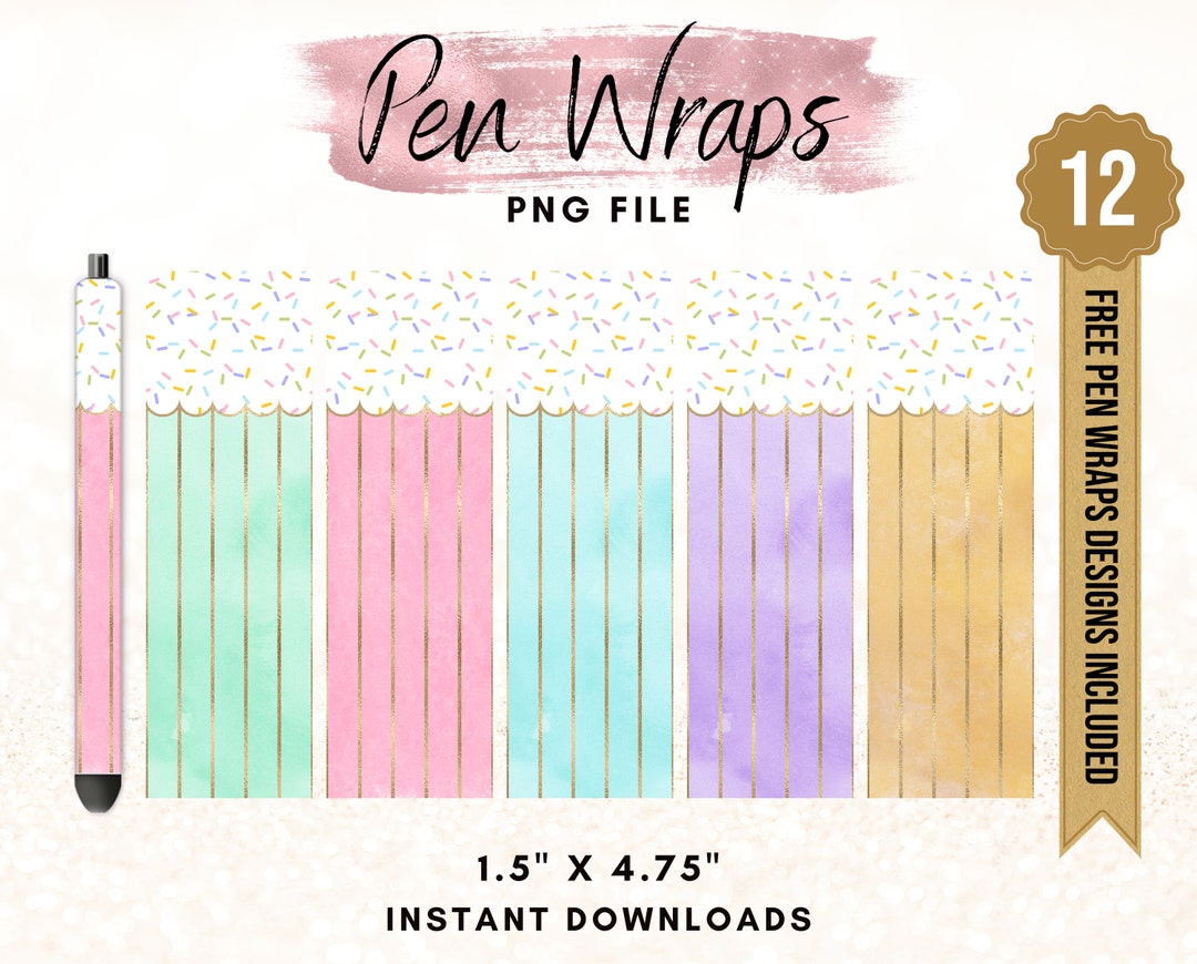 Cupcake Pen Wraps, Ice Cream Pen Wrap Design, Pastel Pen Design ...