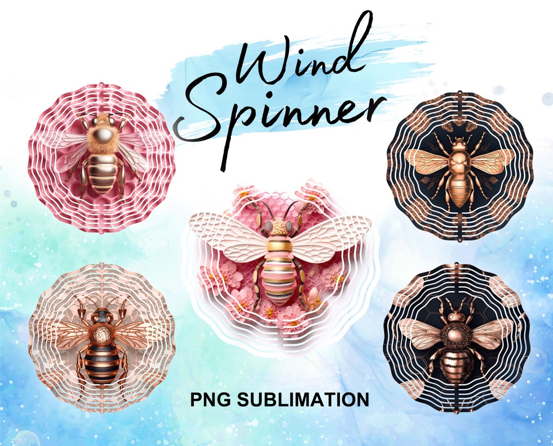 3D Honey Bee Wind Spinner Template, Honeycomb Wind Spinner, Sublimation ...