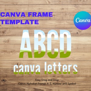 Canva Letters Alphabet Template, UPPERCASE and Numbers, Editable Canva ...