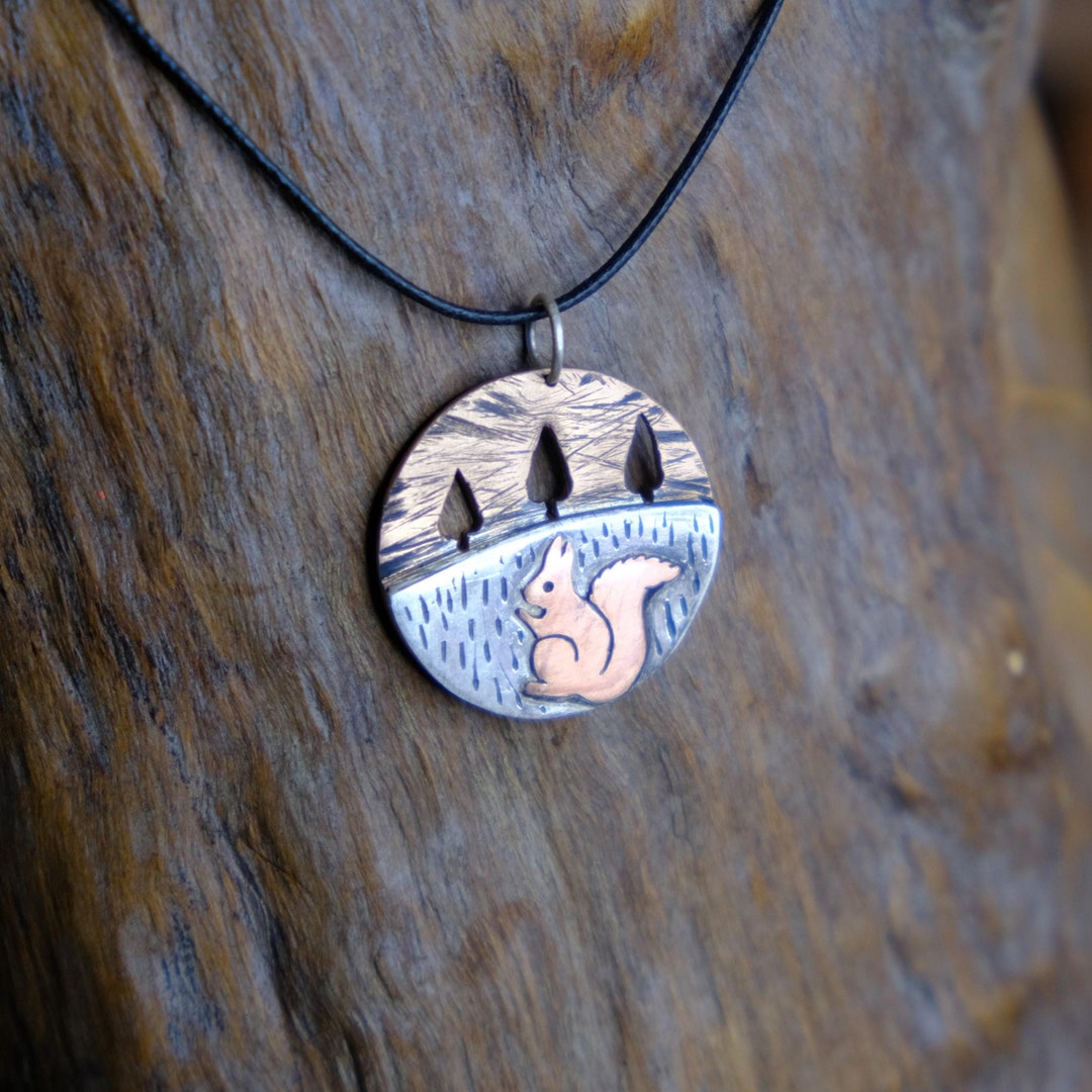 Red Squirrel Silver/copper Coin Pendant Handcrafted - Etsy