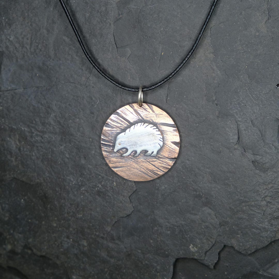 Silver Hedgehog Copper Coin Pendant - Handcrafted - Etsy
