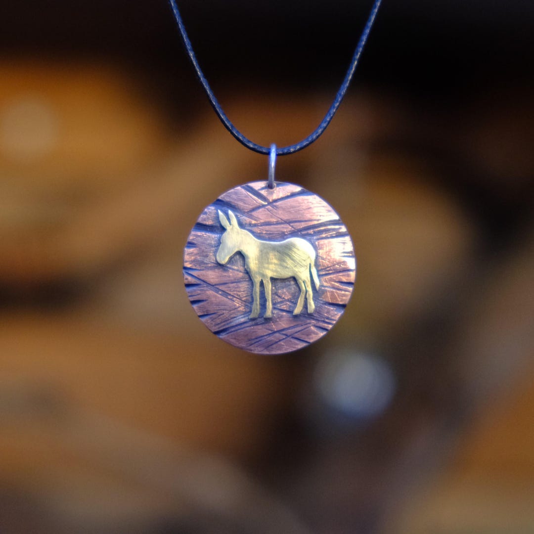 Donkey Copper Coin Pendant - Handcrafted - Etsy