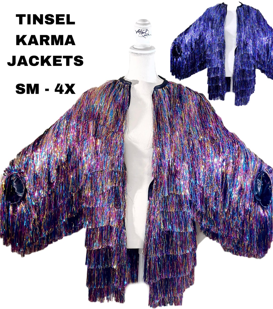 Tinsel Karma Jacket Disco, Rainbow, Hot Pink, Blue, Purple, Gold, Red ...
