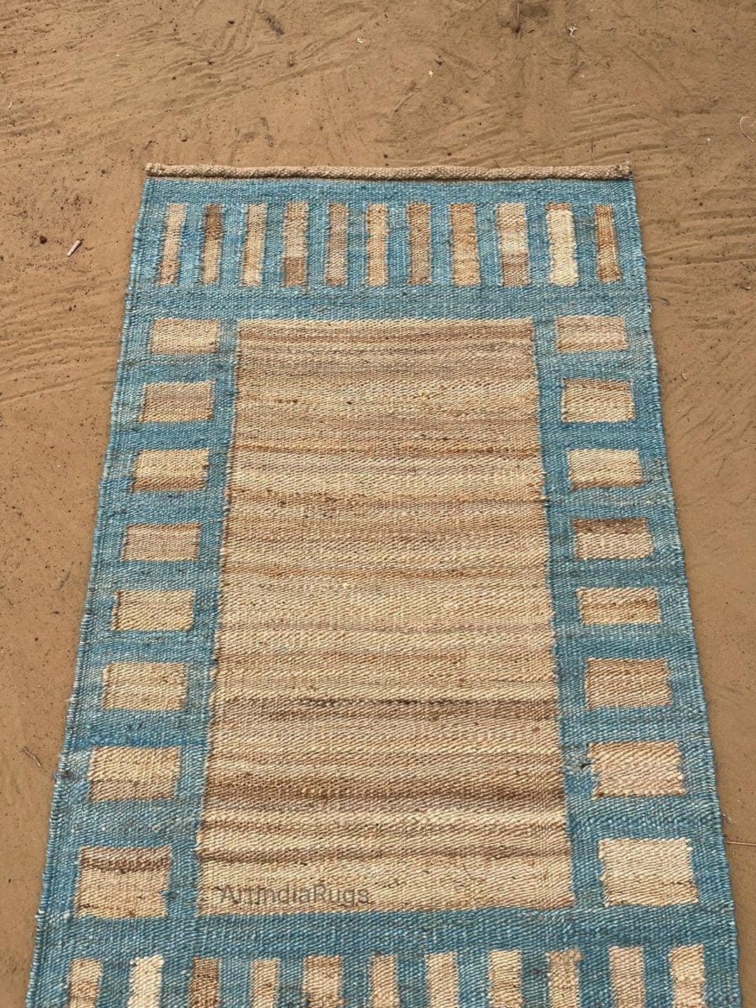 5x7 Handloom Natural Sky Hemp Jute Rug Indoor/outdoor Eco Friendly ...