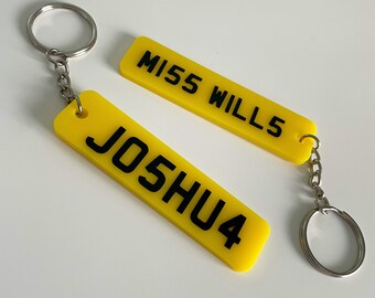Personalised Number Plate Keyring - Etsy UK