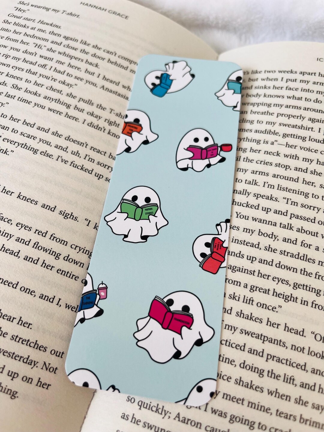 Reading Ghosts Bookmark, Halloween Theme Bookmark, Ghost Illustrations ...