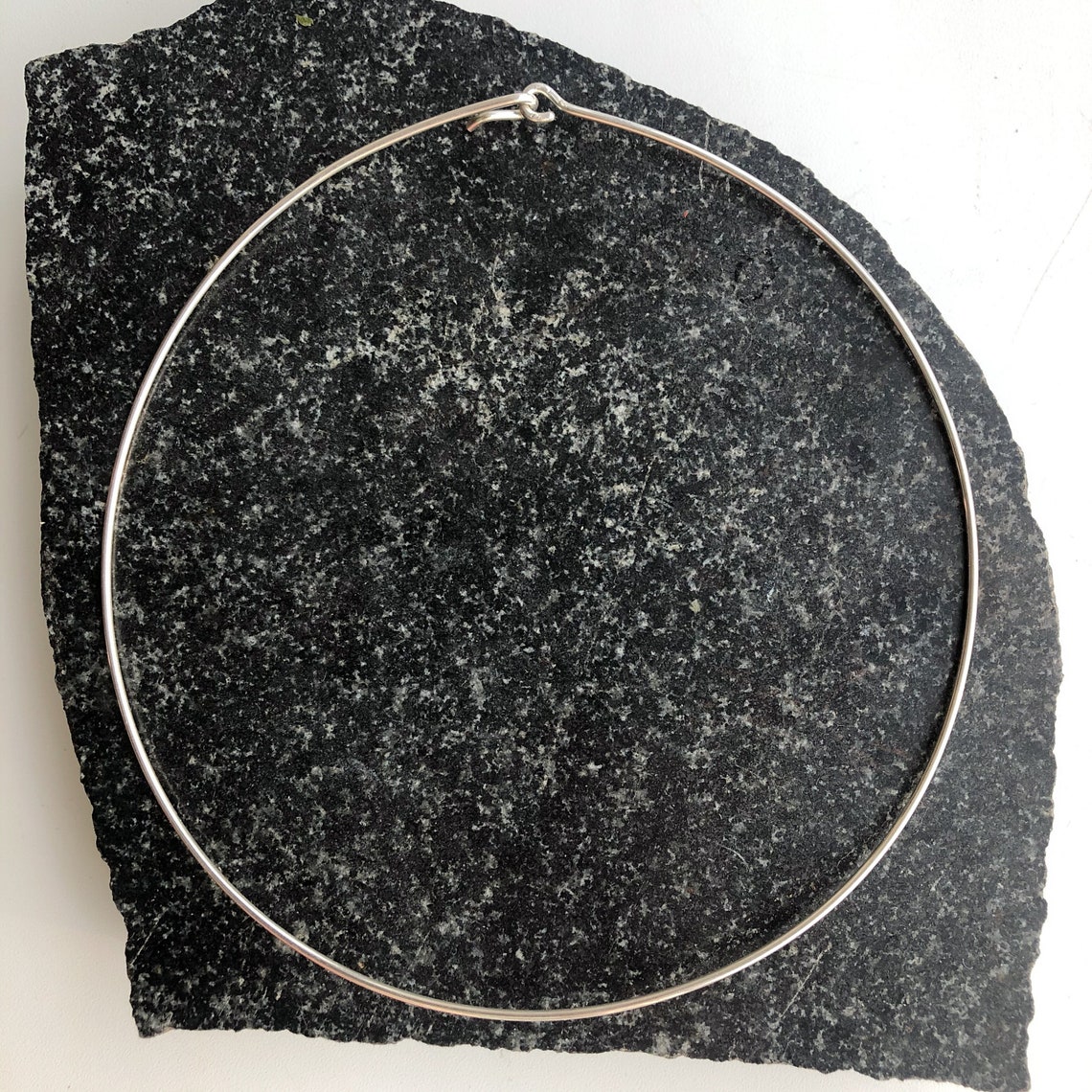 Thin Silver Wire Choker 925 Sterling Silver Wire Necklace Choker 1.2 ...