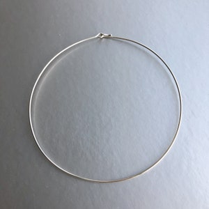Thin Silver Wire Choker - 925 Sterling Silver Wire Necklace - Choker 1. ...