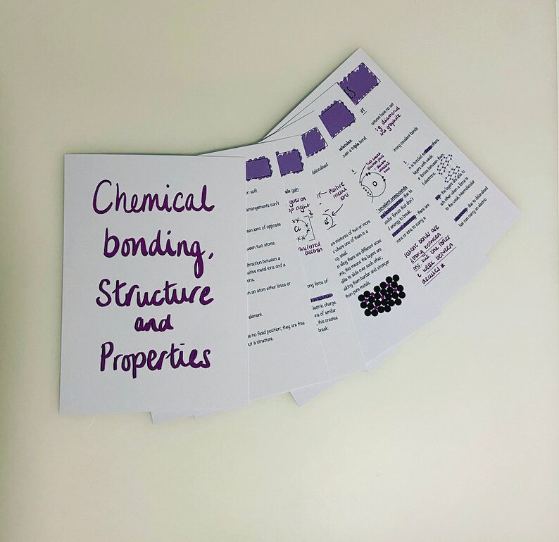 GCSE Chemistry Chemical Bonding Structure & Properties - Etsy