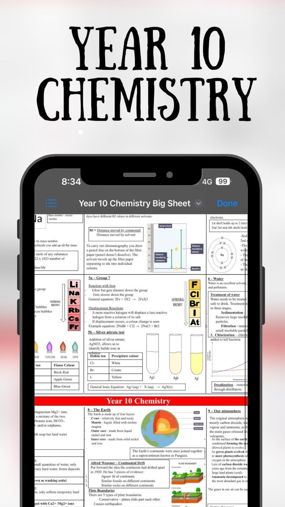 Year 10 GCSE Chemistry Revision Sheet | Chemsitry Notes | DIGITAL ...