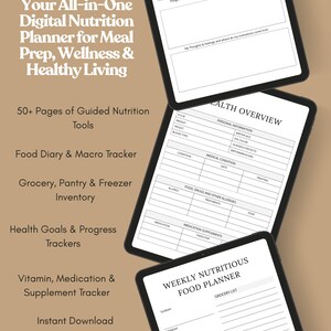 Nutrition Planner Printable | Health Journal, Meal Planner, Fitness ...