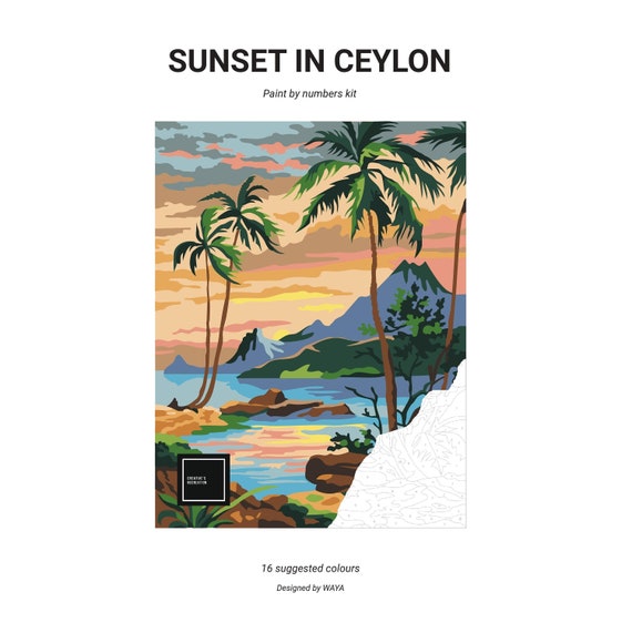 Paint by Numbers Downloadable and Printable Sunset in - Etsy