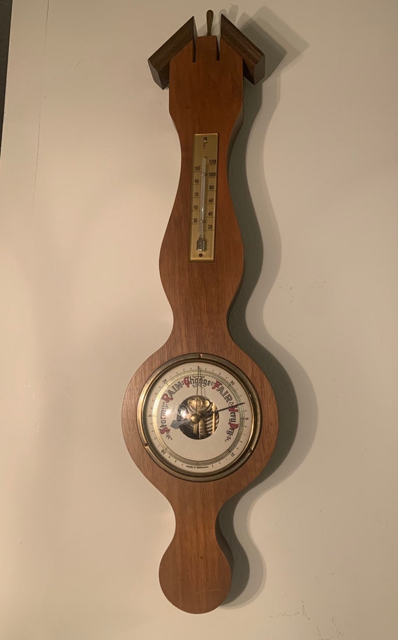 Vintage Barometer Thermometer Scientific Instrument. Brown - Etsy