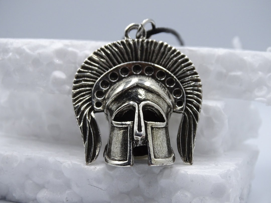 Spartan Officer Helmet Big Pendant, Free of Nickel Handmade Huge Charm ...