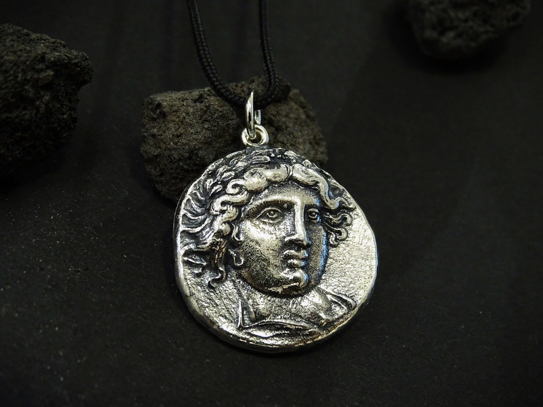 Ancient Greek Apollo Sterling Silver Coin Pendant, Sun God Necklace ...