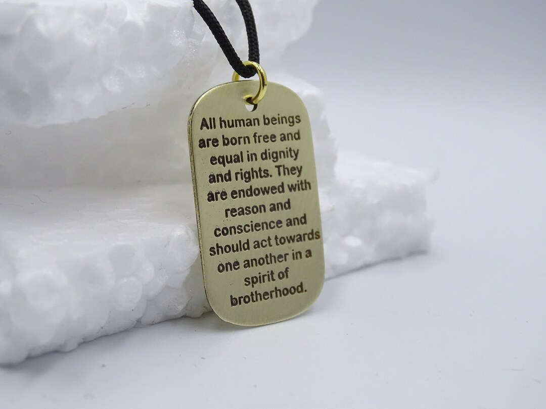 Human Rights Bronze Pendant Necklace, Feminist Girl Power Jewelry ...