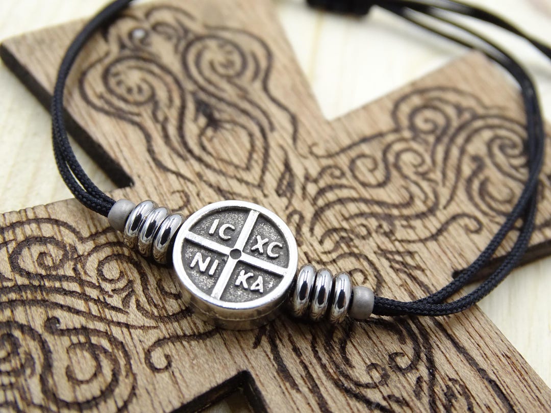 Konstantino IX XC NIKA Black Bracelet, Konstantino Greek Byzantine ...