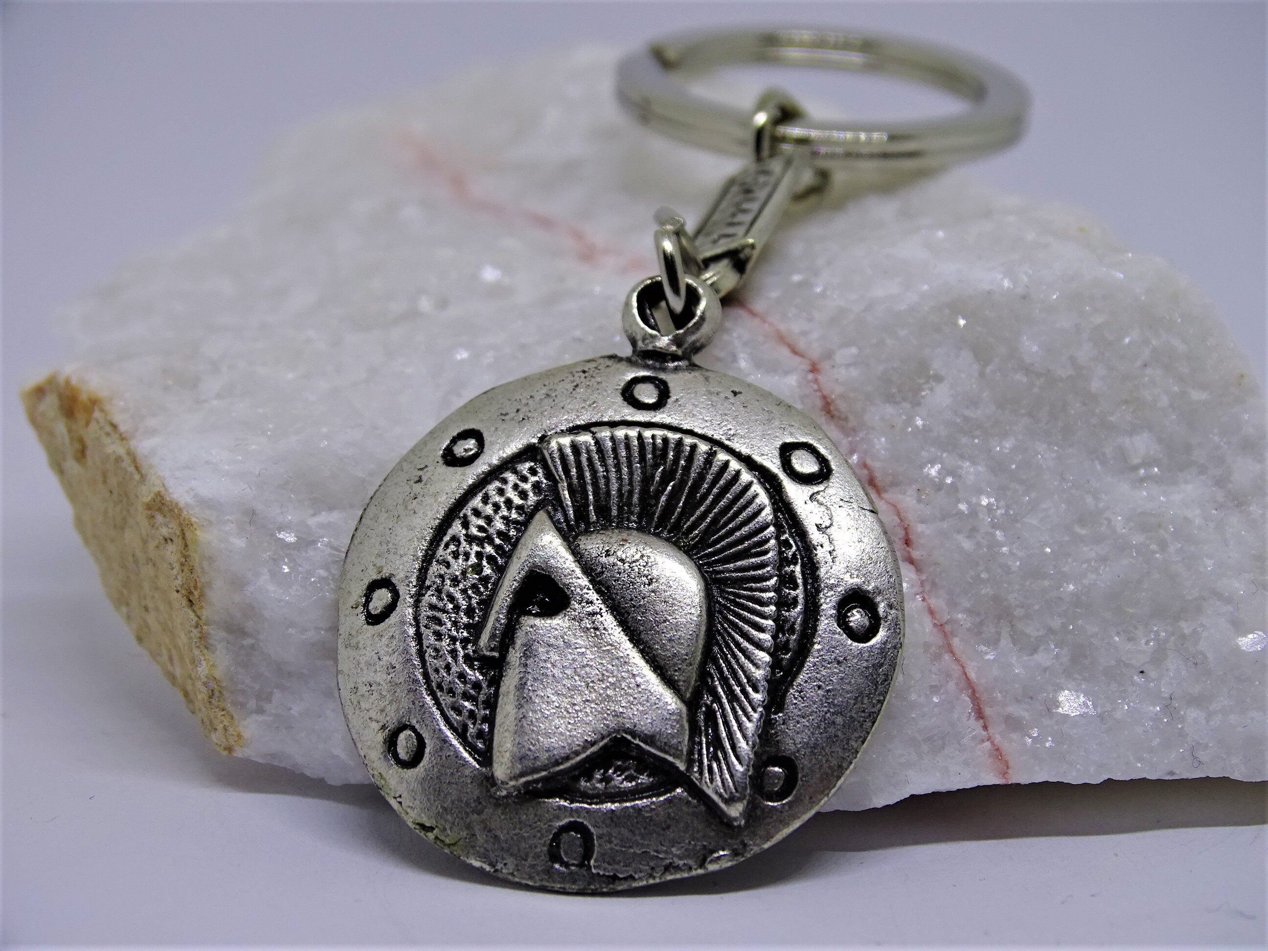 Spartan Helmet Keychain Greek Helmet Handcrafted From Solid - Etsy