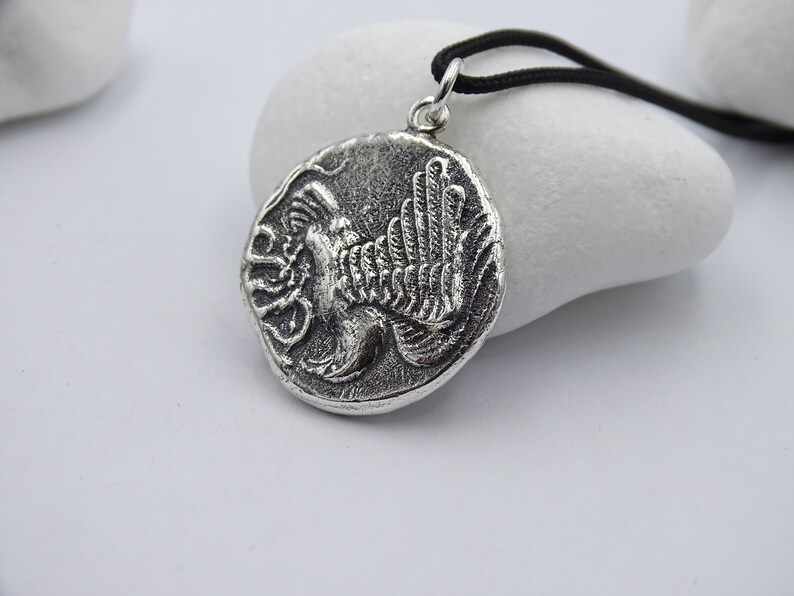 Sterling Silver Nike Coin Necklace - Greek Goddess Pendant - Etsy