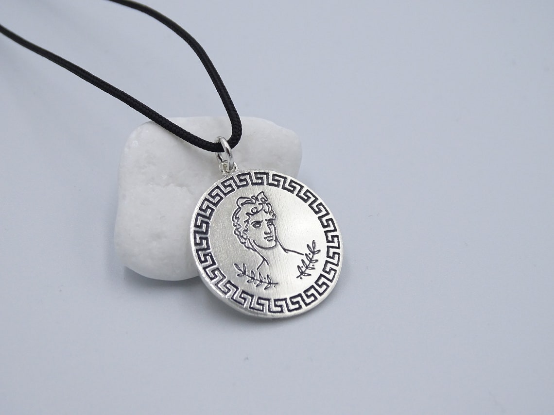 God Apollo Ancient Greek Silver Pendant, Greek God Necklace, God of ...