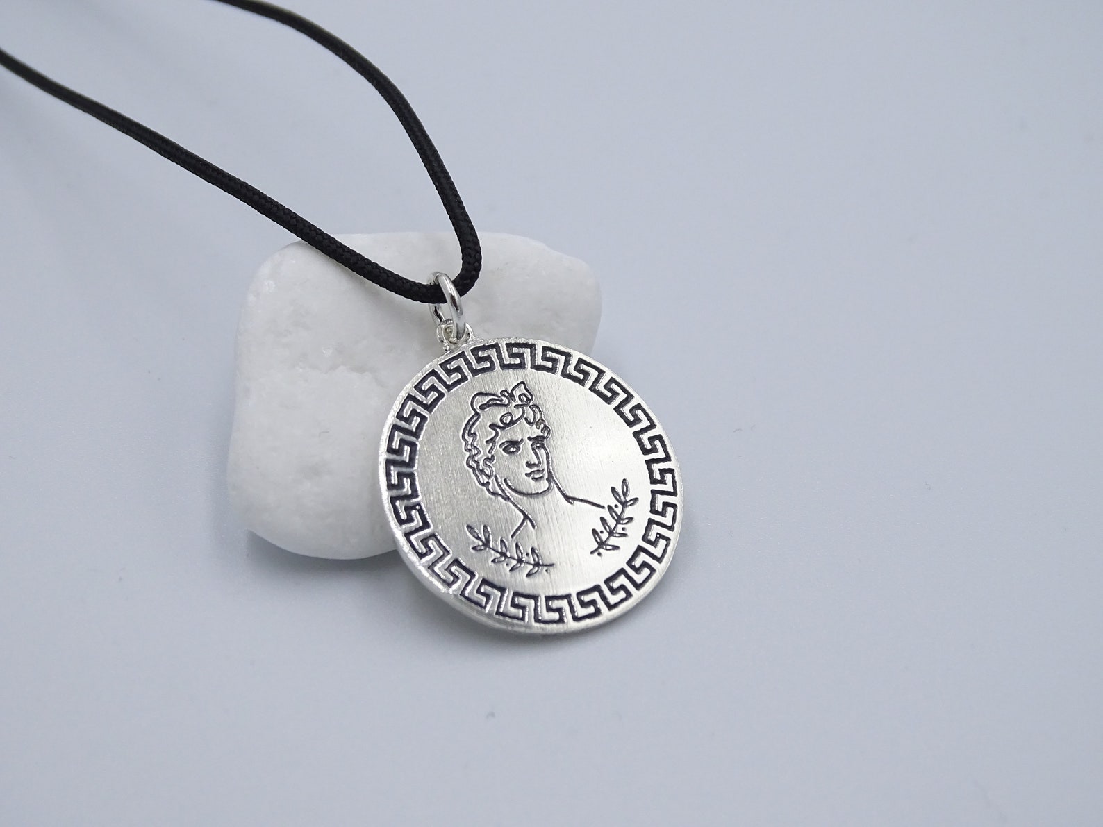 God Apollo Ancient Greek Silver Pendant Greek God Necklace - Etsy