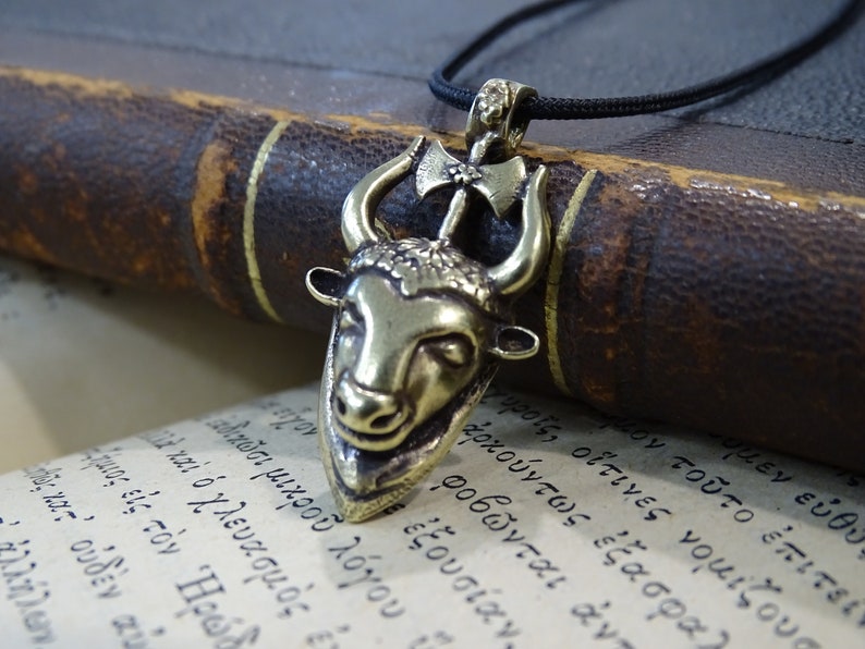Minotaur Pendant Necklace the Greek Monster of Crete Minoan - Etsy