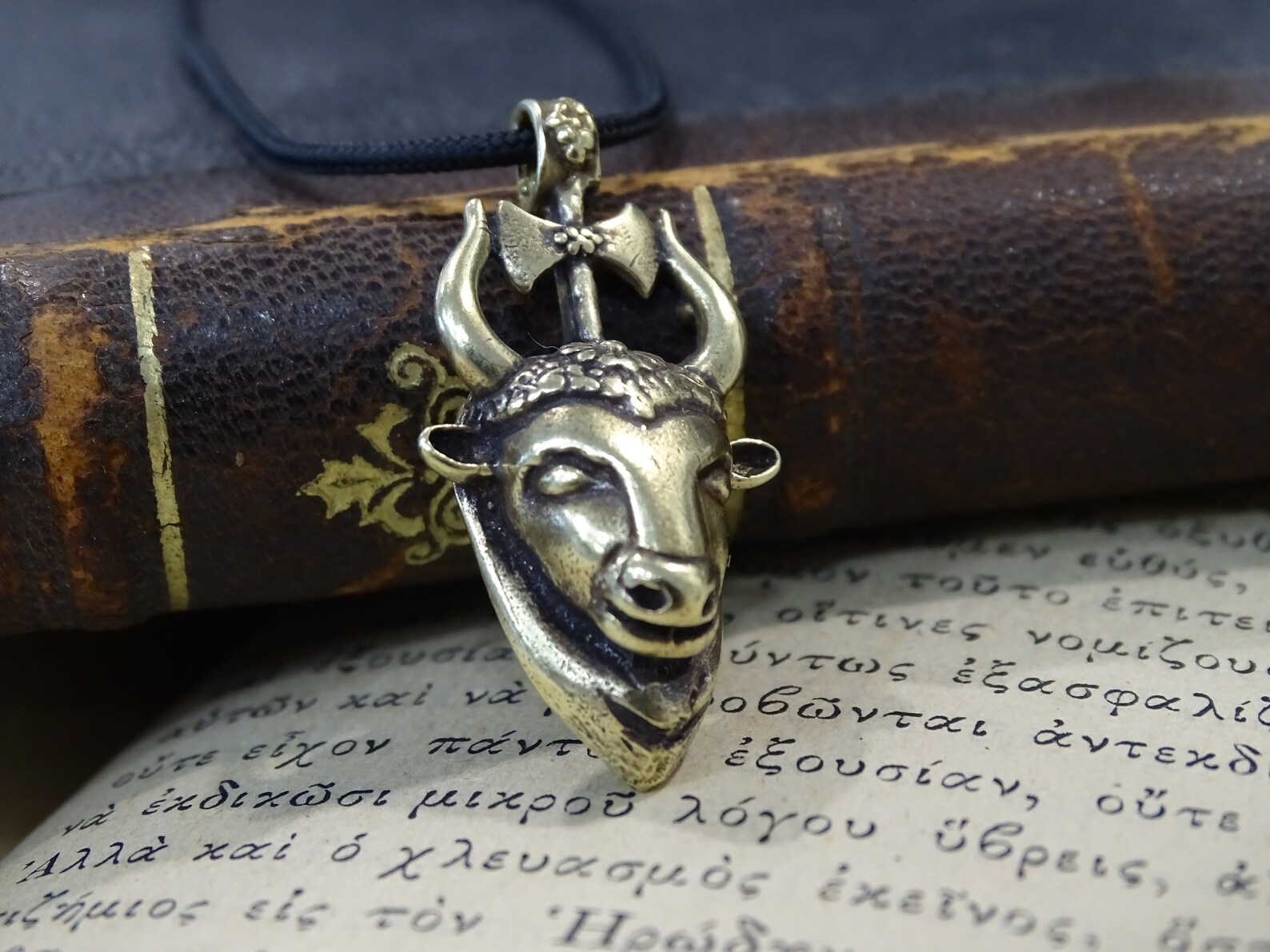Minotaur Pendant Necklace the Greek Monster of Crete Minoan - Etsy