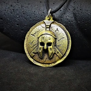 Spartan Pendant Necklace, Spartan Shield Pendant, Greek Warrior ...