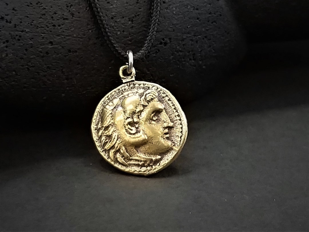 God Zeus Coin Pendant Necklace, Hercules Pendant, Father and Son ...