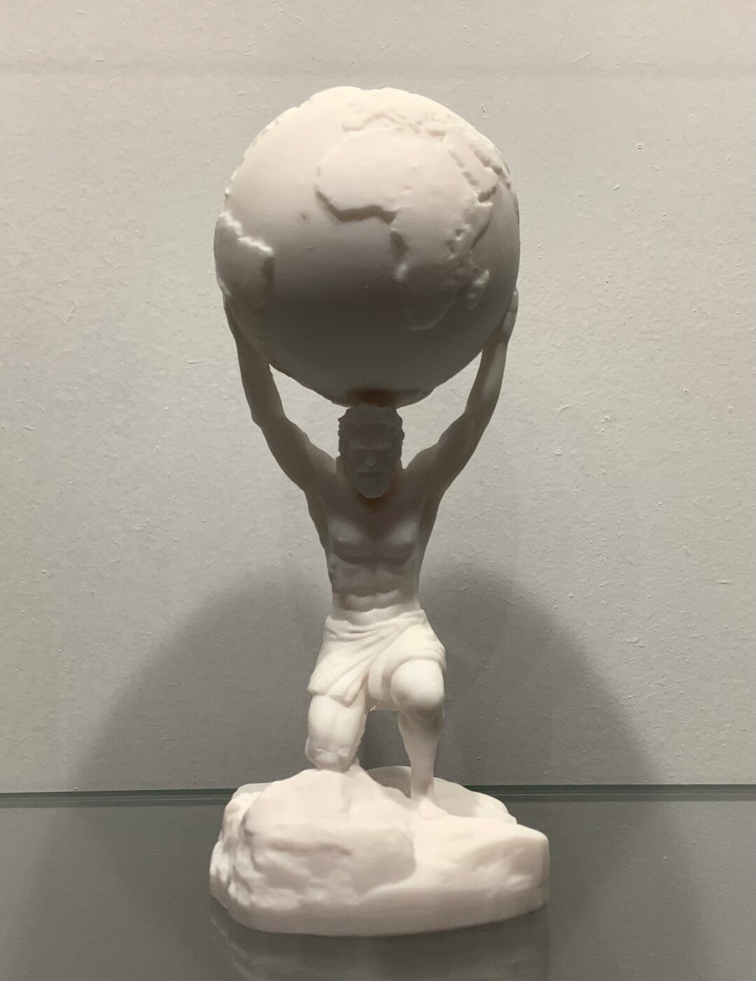 Titan Atlas Small White Alabaster Statue, Greek Mythology Atlas Statue ...