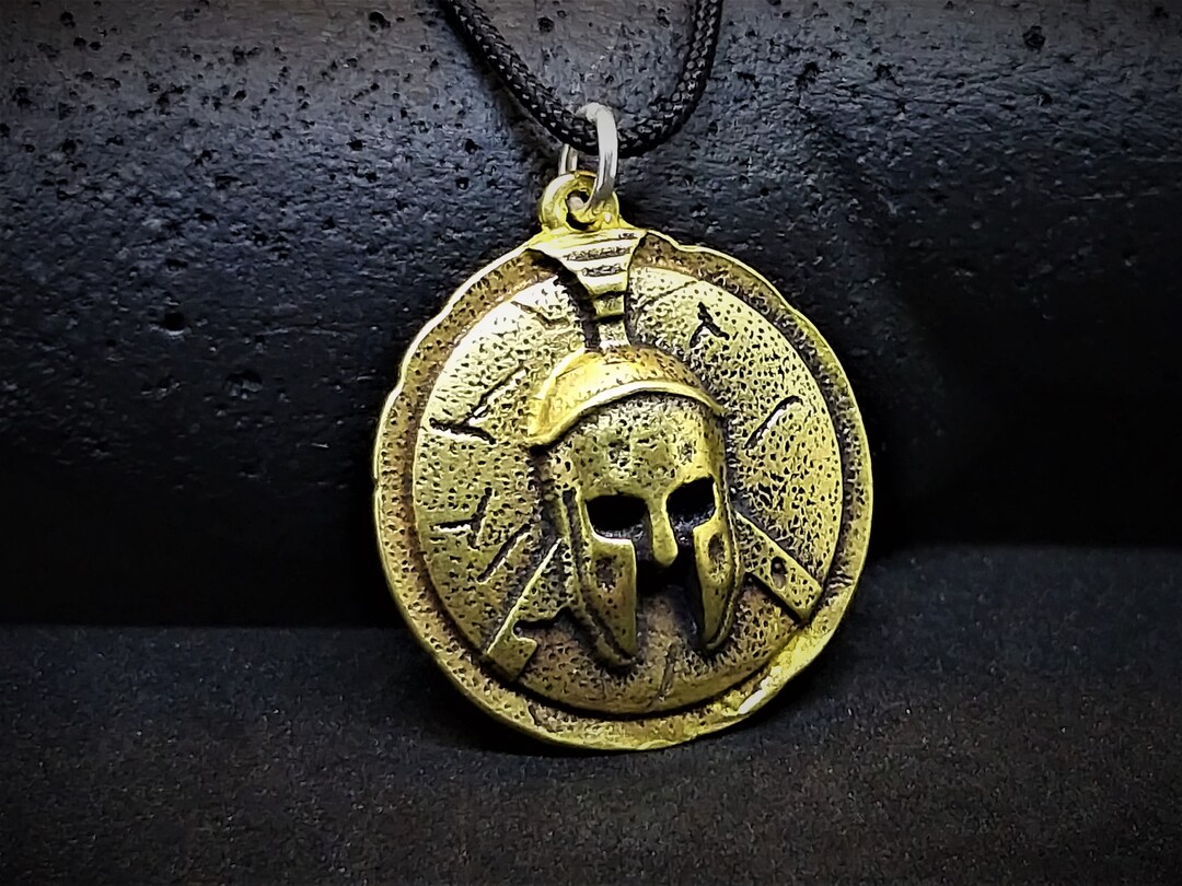 Spartan Pendant Necklace, Spartan Shield Pendant, Greek Warrior ...