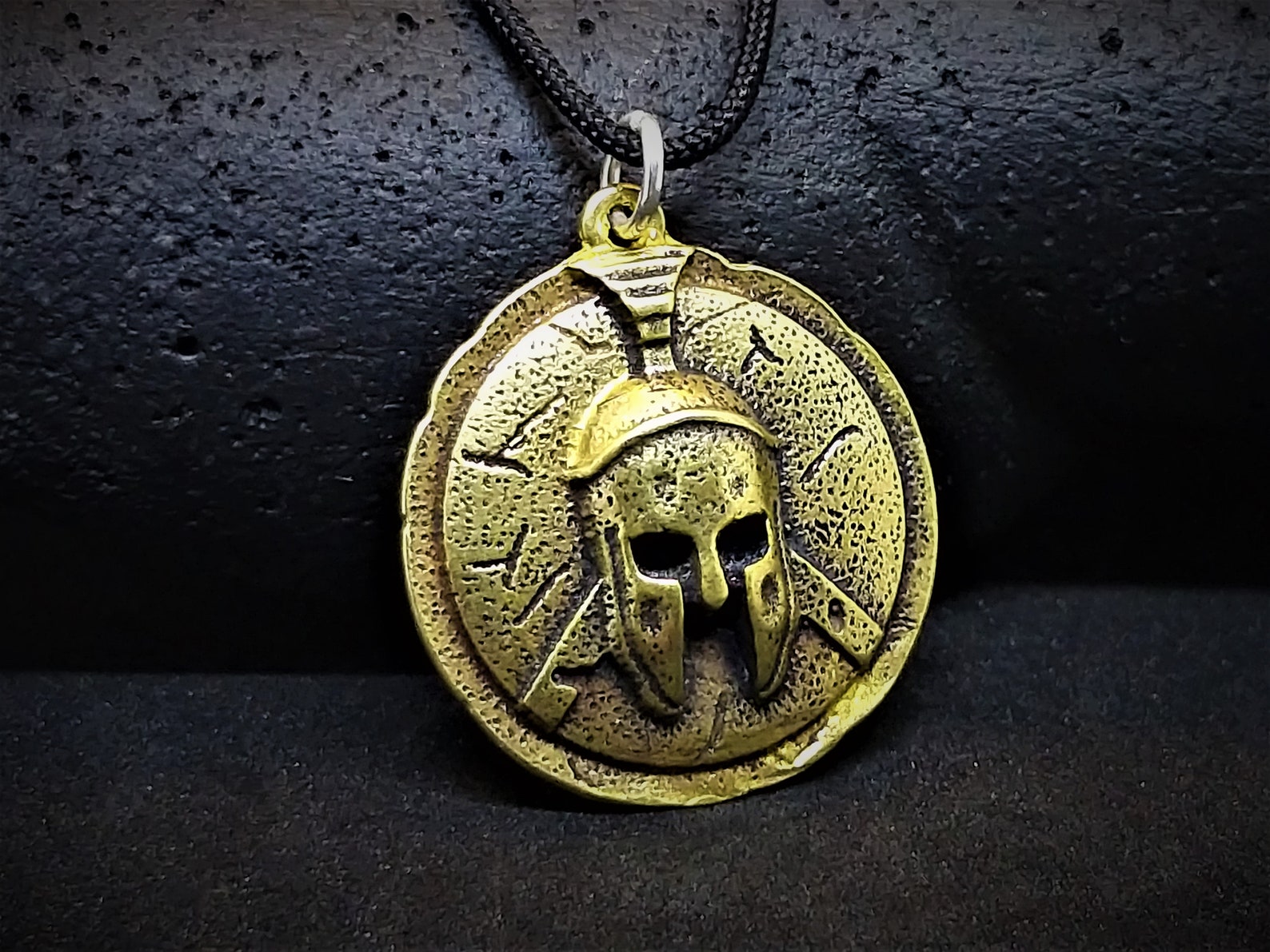 Spartan Pendant Necklace Spartan Shield Pendant Greek | Etsy