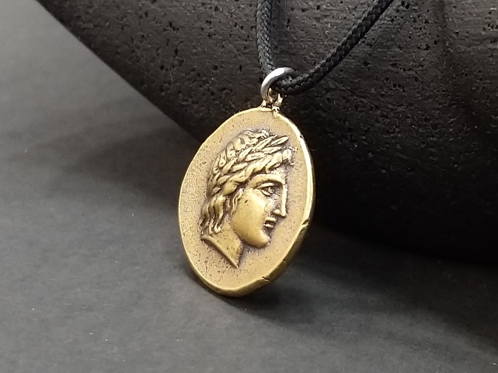 God Apollo Ancient Greek Coin Pendant Necklace Greek Gouri - Etsy