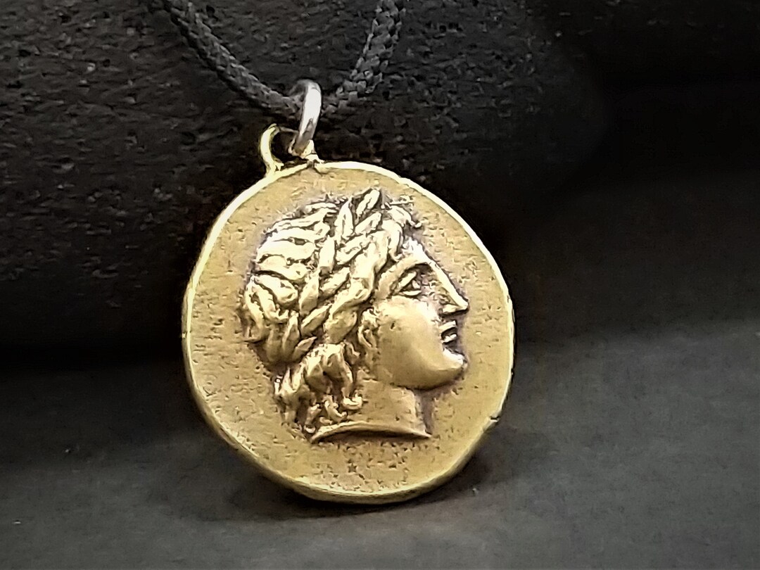 God Apollo Ancient Greek Coin Pendant - Brass Jewelry Gift Idea ...