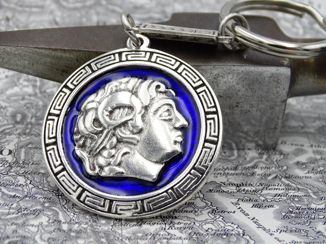 Alexander the Great Keychain With Blue Enamel – Sweet Handmade Greek ...