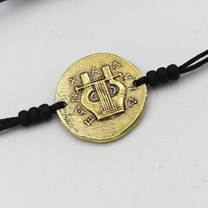 God Apollo Ancient Greek Coin Bracelet, Greek Gouri, Greek Jewelry ...