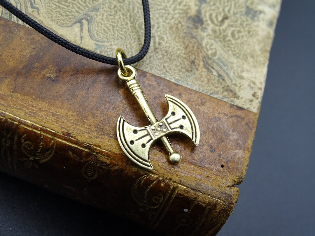 Bronze Battle Axe Necklace, Mens Axe Pendant, Viking Axe Necklace ...