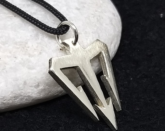 Silver Poseidon Trident, Poseidon Pendant, Trident Necklace, Sailor's Pendant, Gift for Sailor ...