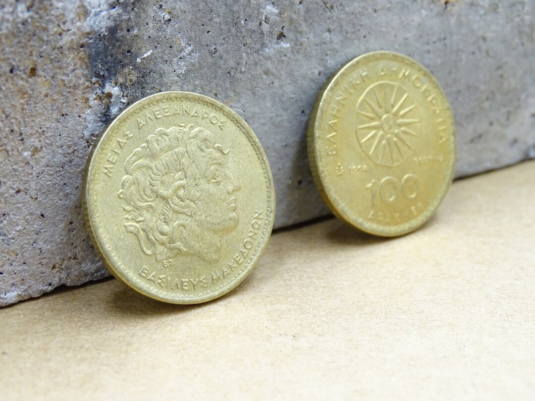 Real Greek Coin 100 Drachmas With Alexander the Great King of Macedonia ...