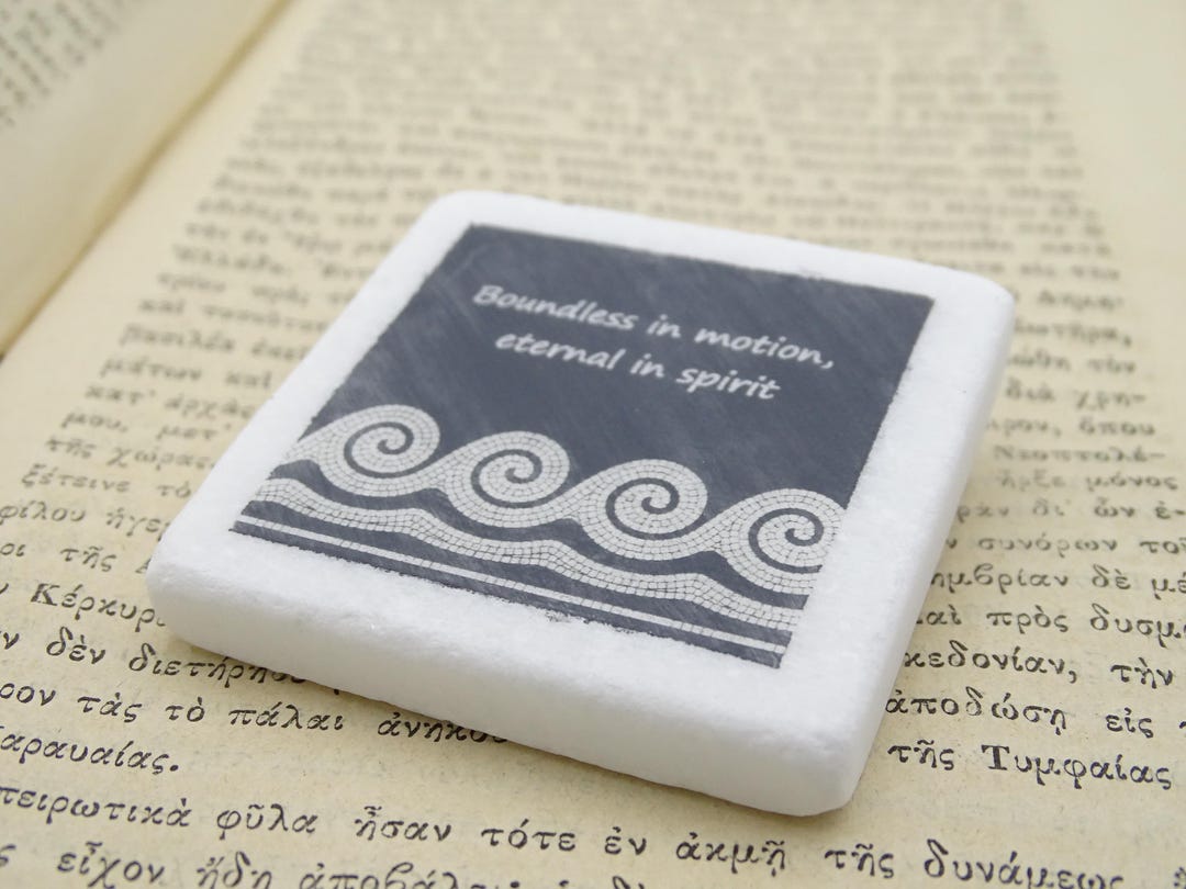 Hand Carved Marble Paperweight – Greek Waves, Meditation Decor - Etsy