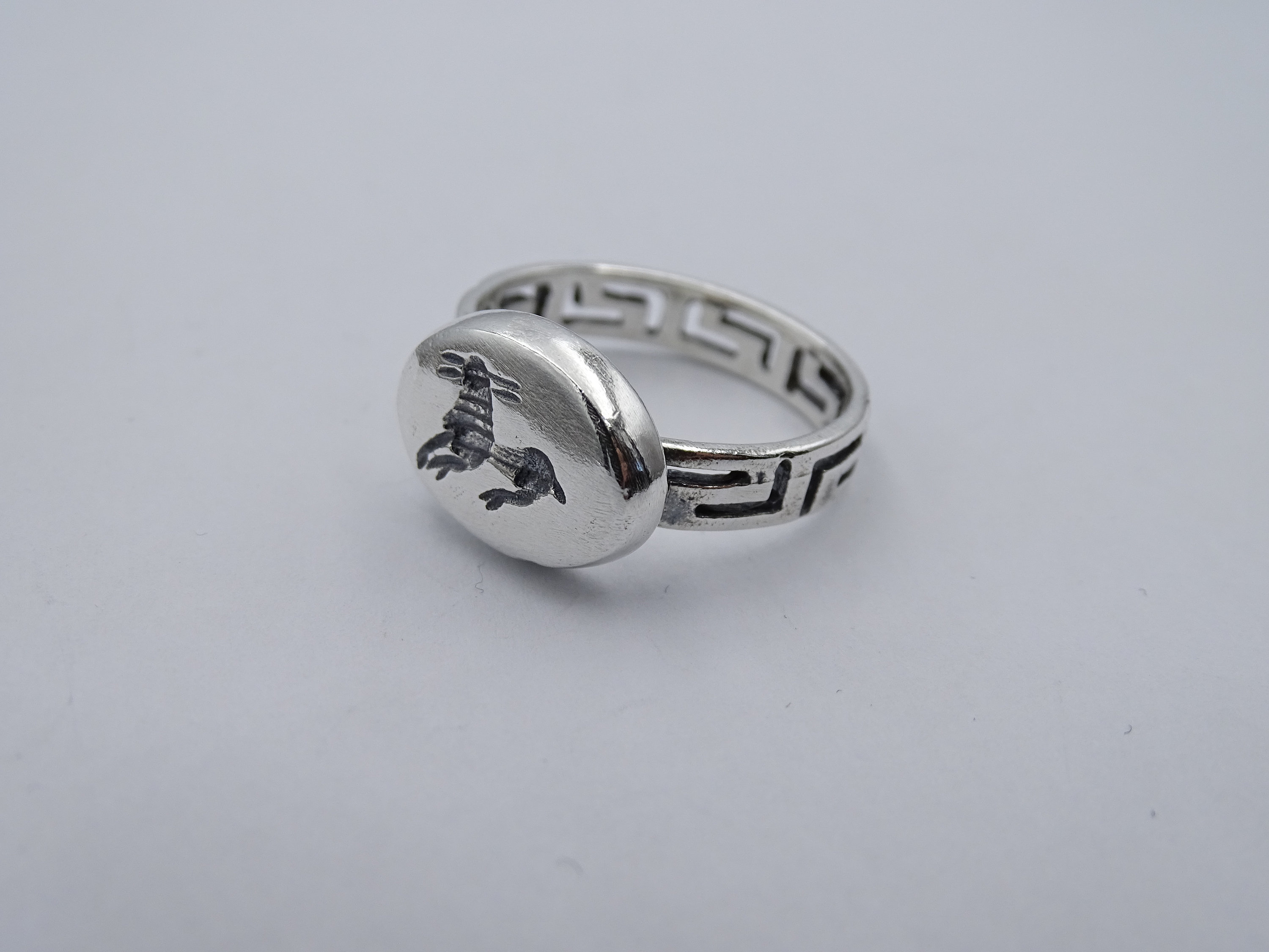 Greek Mythology Monster Silver Signet Ring Hand Engraved - Etsy
