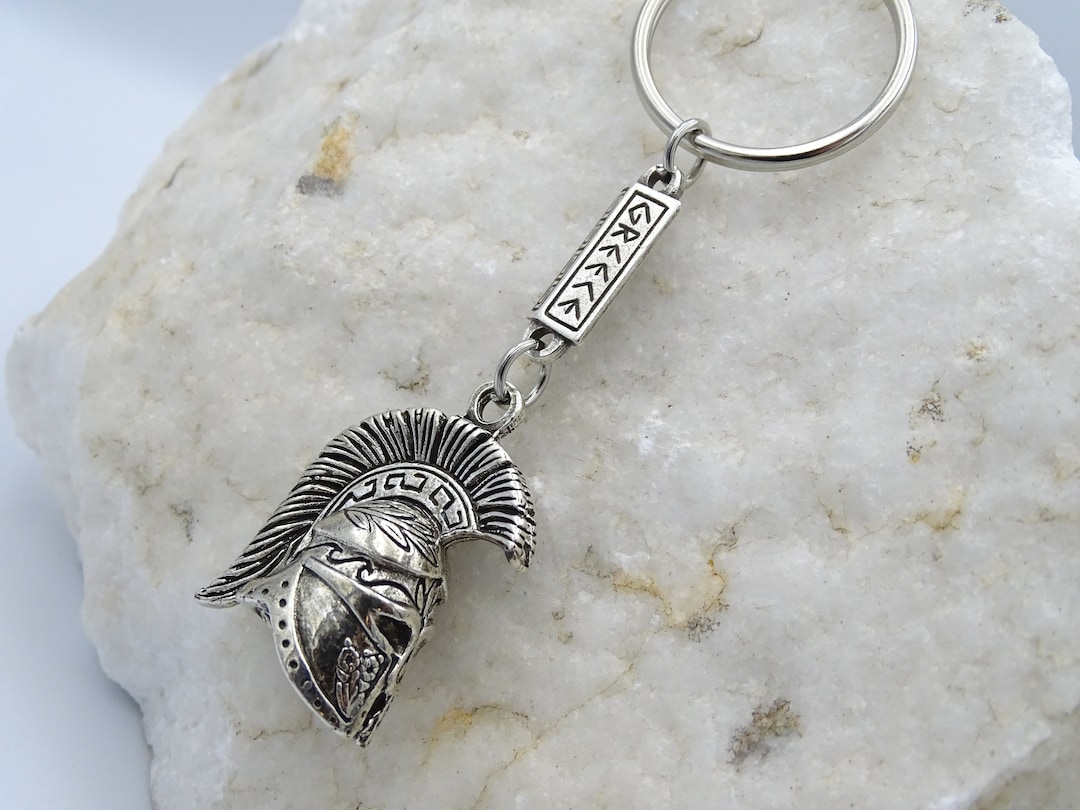 Athenian Helmet Keychain, Athens Army Helmet Keyring, Handmade Ancient ...